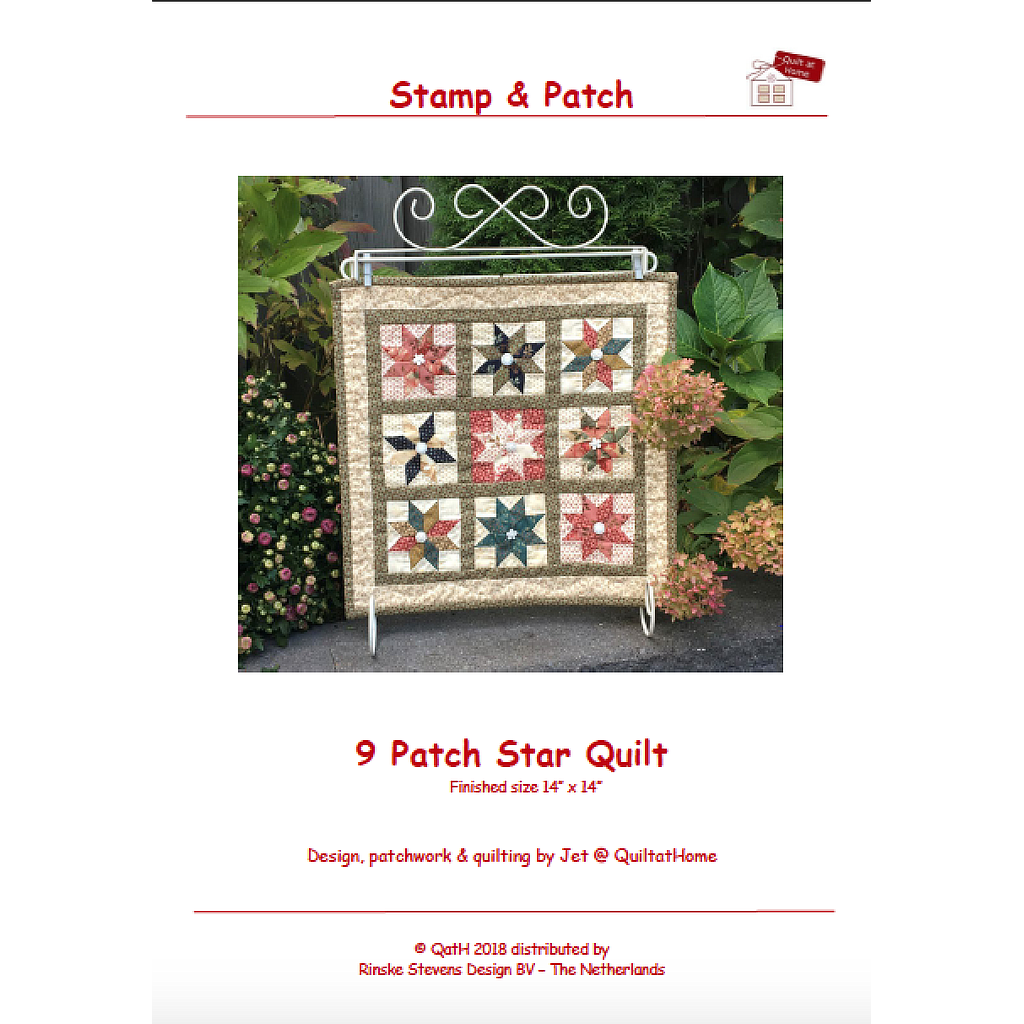 Pattern, 9 Patch Star Quilt by Jet finished size 14" x 14" | My Website