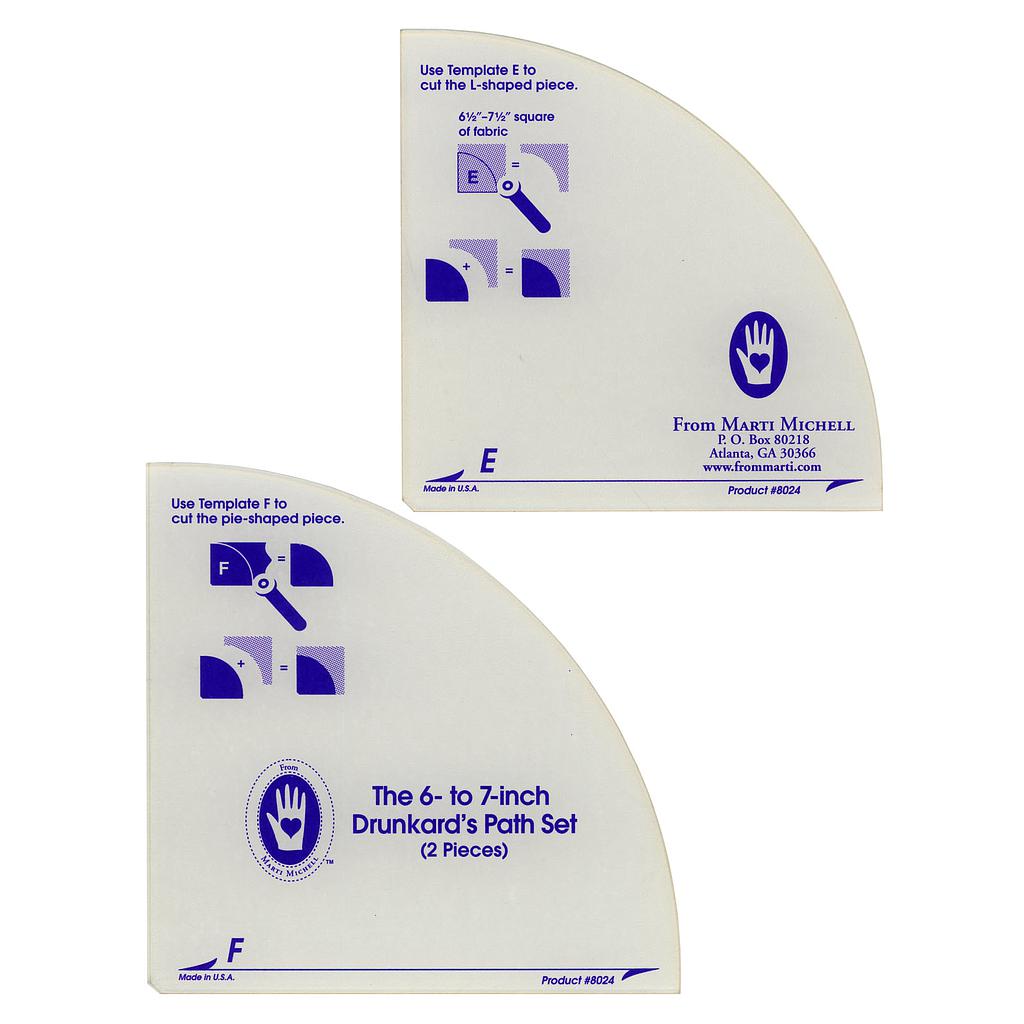 Large Drunkard's Path Template Set (6" and 7") by Marti Michell | My ...