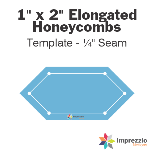 1" x 2" Elongated Honeycomb Template - ¼" Seam | My Website